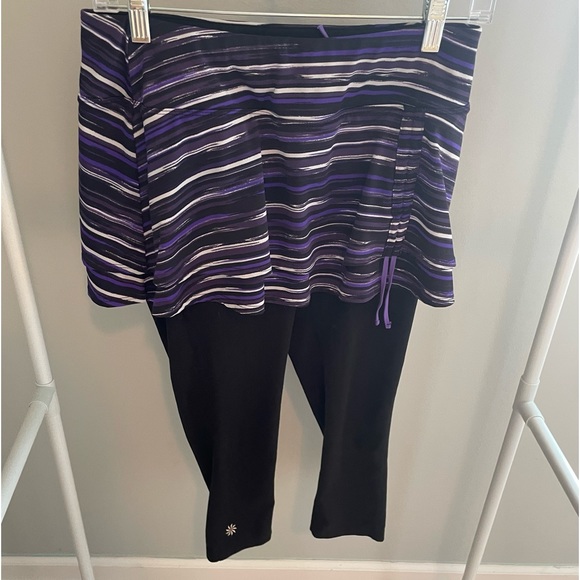 Athleta | Pants & Jumpsuits | Athleta Purple Tennis Capri Tight With ...